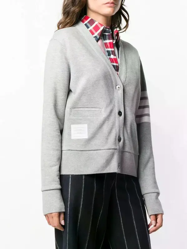 Thom Browne 4-bar Stripe V-neck Cardigan