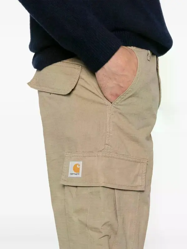Carhartt Work In Progress Logo-patch Cargo Shorts - Brown