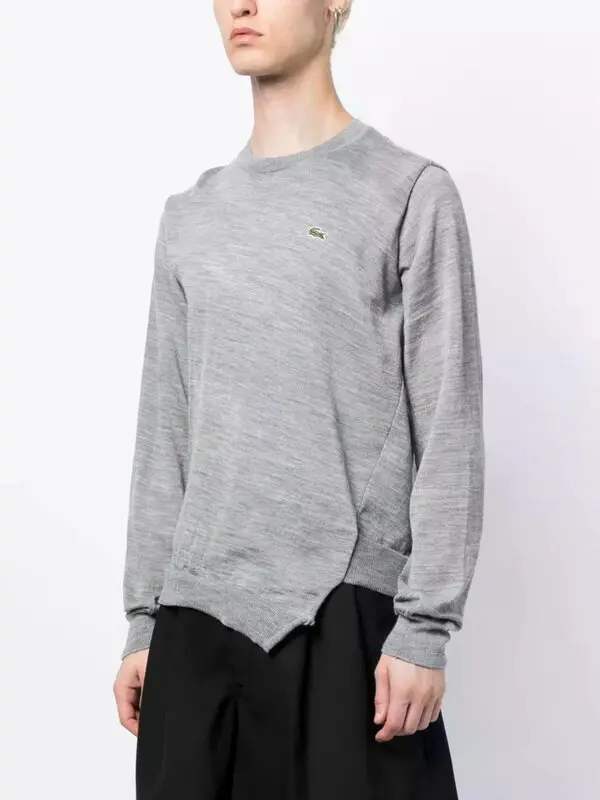 Comme Des Garçons X Lacoste Asymmetric Wool Jumper - Grey