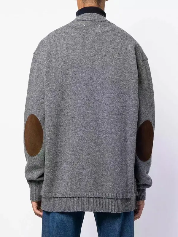 MAISON MARGIELA V-neck Cardigan With Elbow Patches
