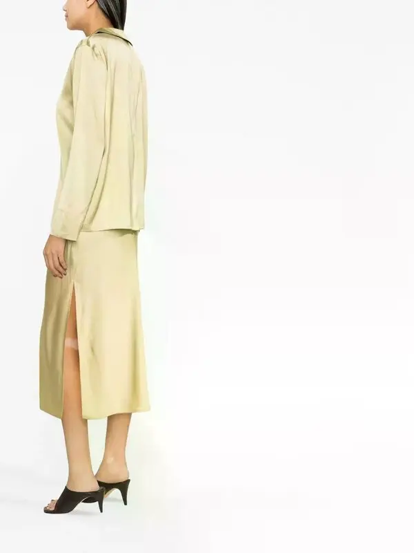 Jacquemus Logo Plaque Satin Blouse - Neutrals
