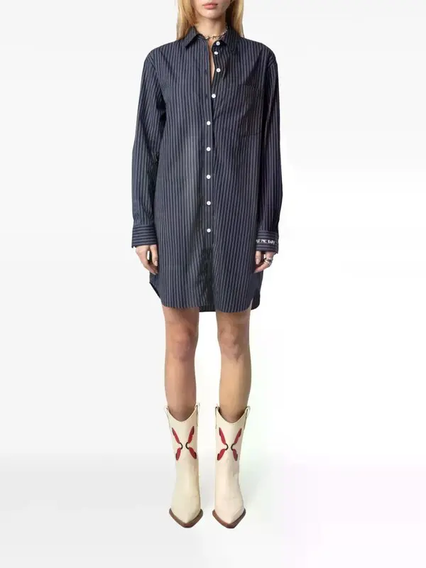 Zadig&Voltaire Rorning Pop" Mini Shirt Dress - Blue