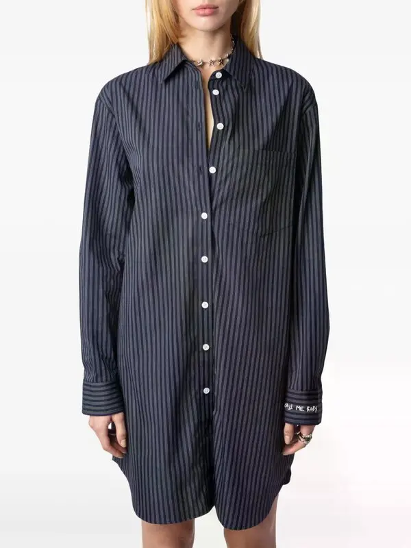 Zadig&Voltaire Rorning Pop" Mini Shirt Dress - Blue