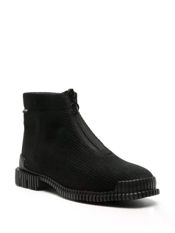 Camper Pix Ribbed Ankle Boots With Zip Fastening
