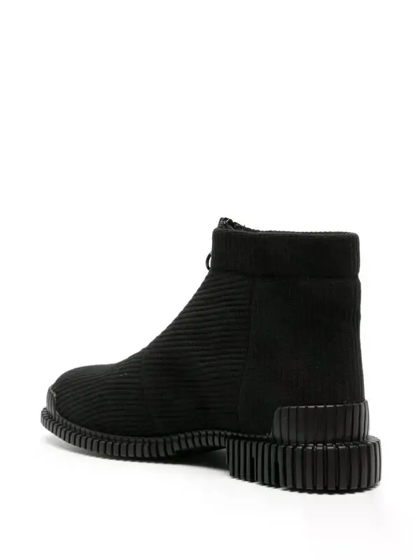 Camper Pix Ribbed Ankle Boots With Zip Fastening