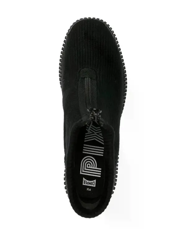 Camper Pix Ribbed Ankle Boots With Zip Fastening