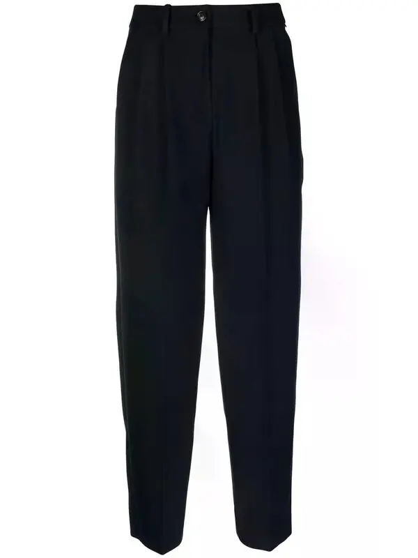 Tommy Hilfiger Pleated Tapered Wide-leg Trousers - Blue