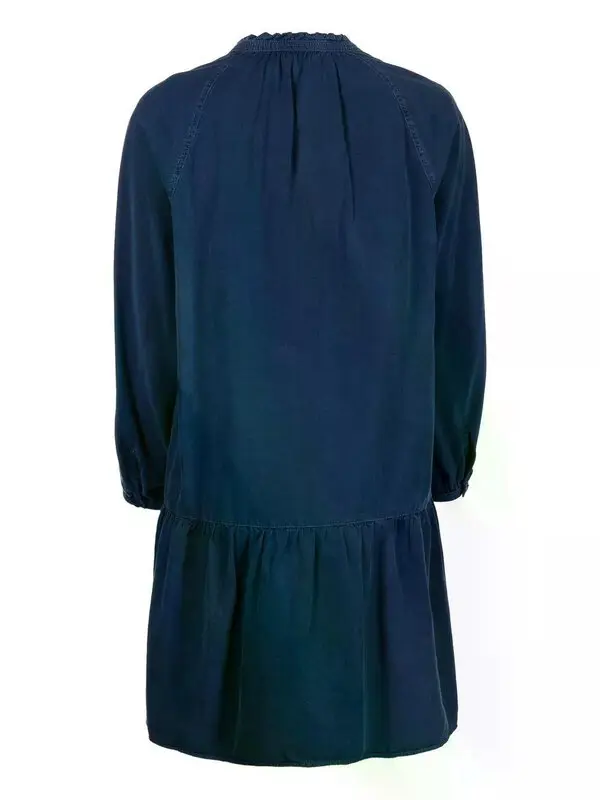 A.p.c. Natalia Cotton-blend Dress With Ruffled Collar