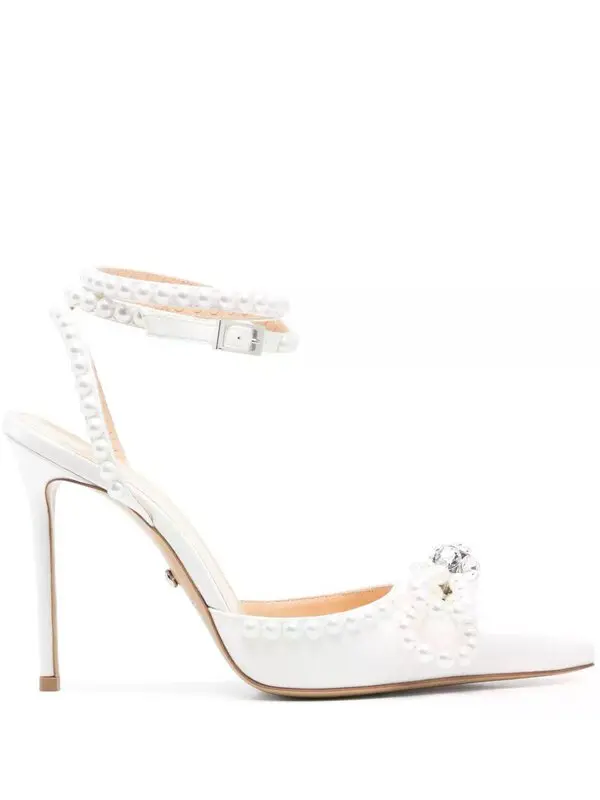 Mach & Mach Double-bow Stiletto Pumps With Ankle Strap
