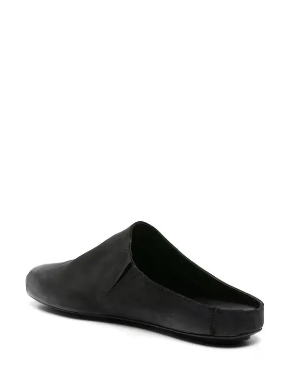 UMA WANG Square-toe Leather Slippers