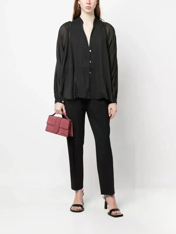 FORTE_FORTE Semi-sheer Balloon Sleeve Blouse