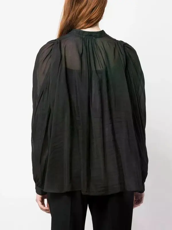FORTE_FORTE Semi-sheer Balloon Sleeve Blouse