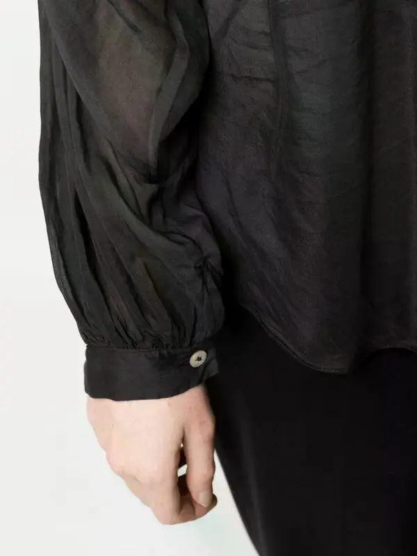 FORTE_FORTE Semi-sheer Balloon Sleeve Blouse
