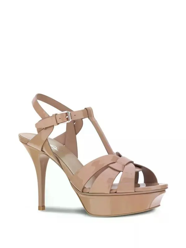 Saint Laurent Tribute Platform Stiletto Sandals In Patent Leather