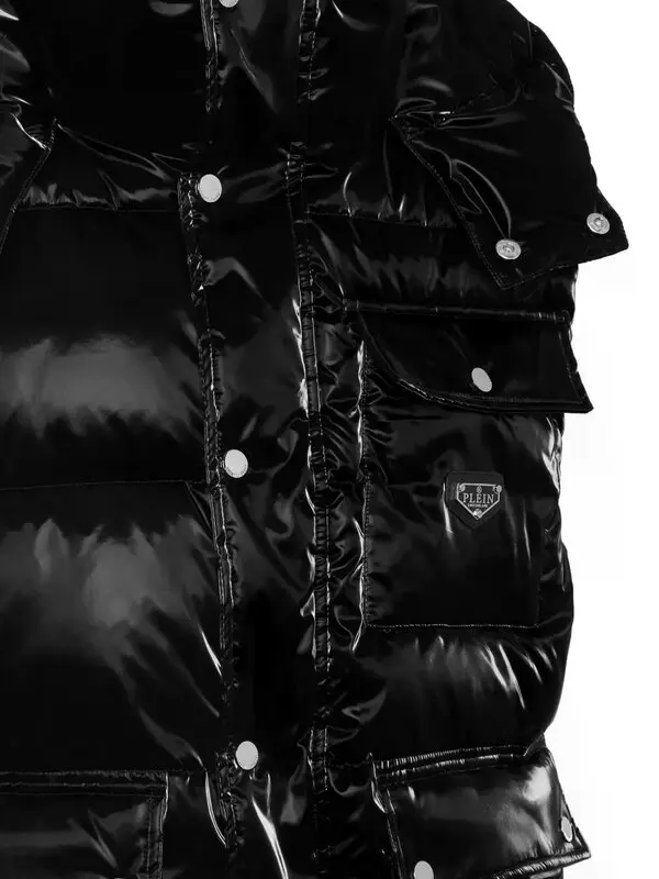 Philipp Plein Puffer Gilet With Detachable Hood - Black
