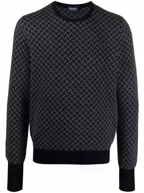 DRUMOHR Patterned Jacquard Knit Jumper