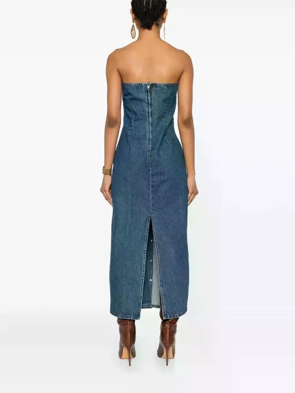 ROTATE BY BIRGER CHRISTENSEN Button-detailed Denim Dress