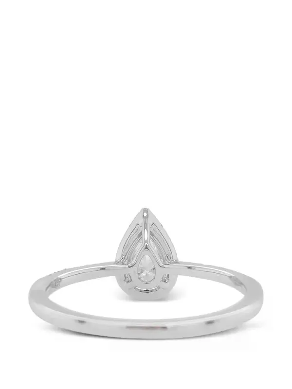 HYT JEWELRY 18k White Gold Pear And Round Cut Diamond Ring