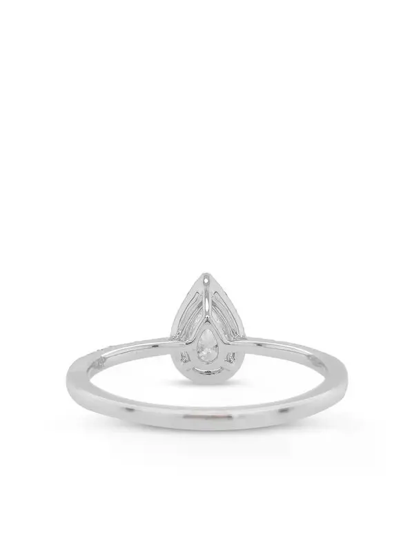 HYT JEWELRY 18k White Gold Pear And Round Cut Diamond Ring