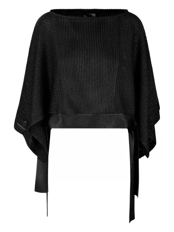 Alberta Ferretti Knit Batwing Top - Black