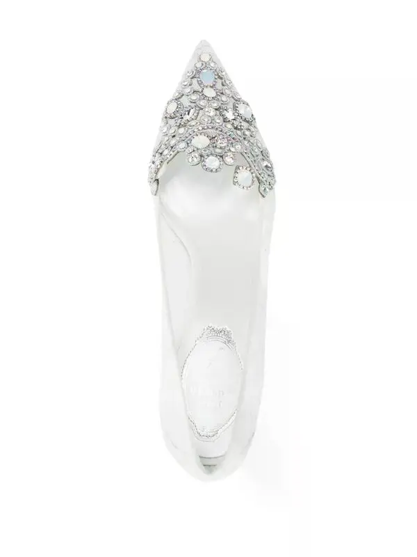 Rene Caovilla Veneziana 60mm Lace Pumps - Silver