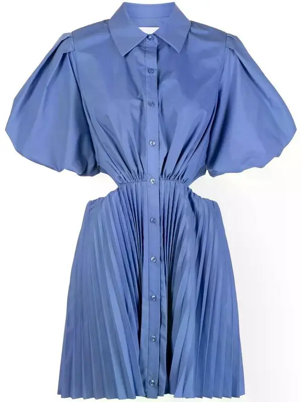 Simkhai Puff-sleeve Cut-out Shirt Dress