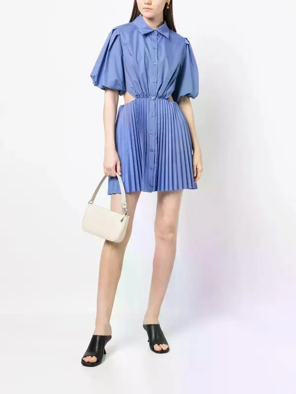 Simkhai Puff-sleeve Cut-out Shirt Dress