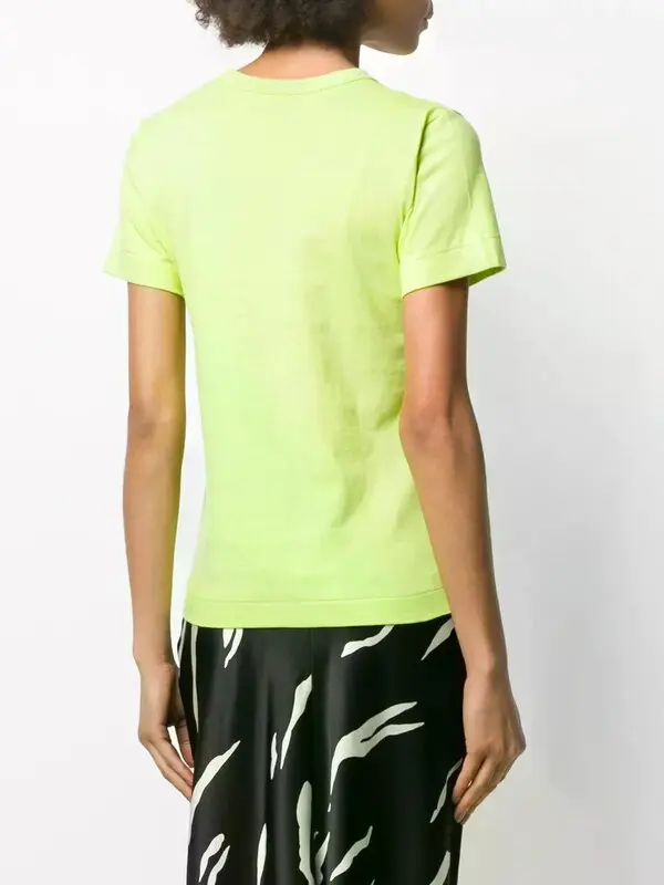 Play Comme Des Garcon Logo Patch Crew Neck T-shirt - Green