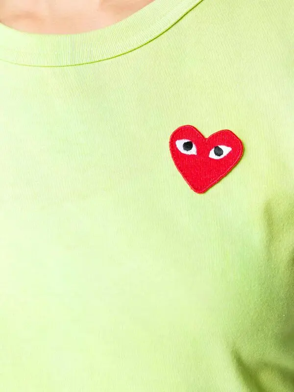 Play Comme Des Garcon Logo Patch Crew Neck T-shirt - Green