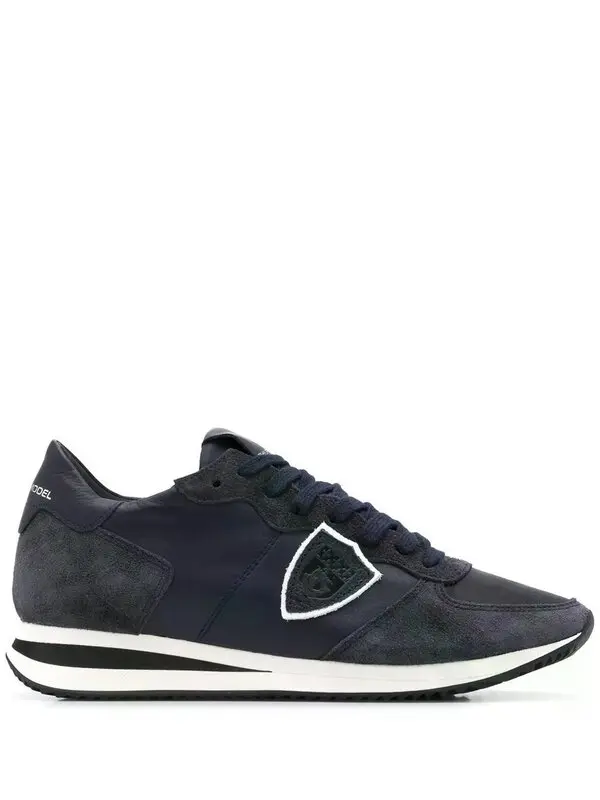 Philippe Model Navy Leather And Suede Trainers - Blue