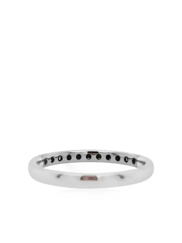 HYT JEWELRY 18kt White Gold Pavé-set Black Diamond Ring - Silver