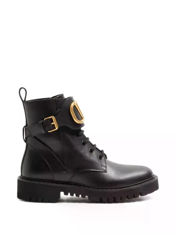Valentino Garavani Vlogo Signature Combat Boots - Black