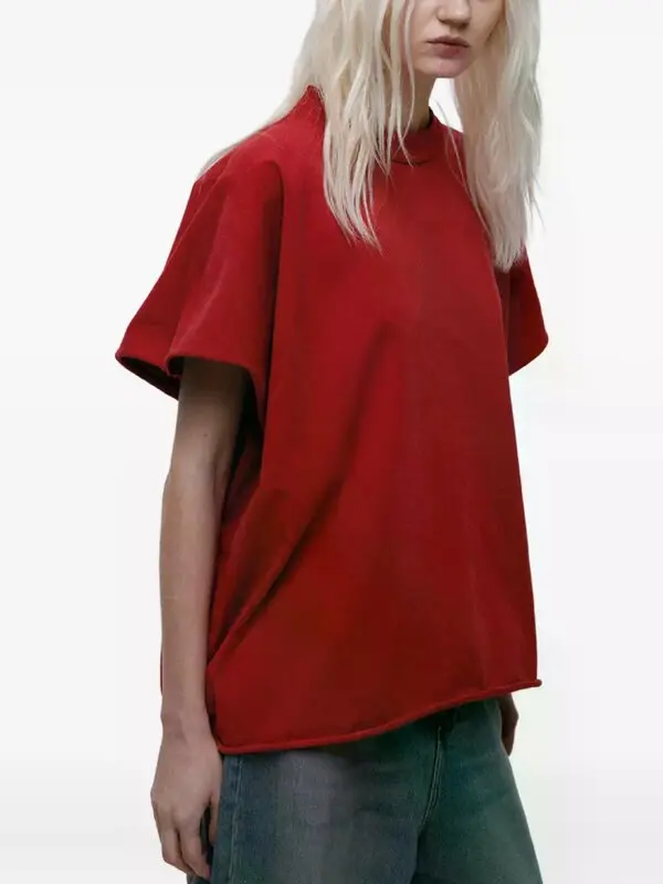 MAINLESS Cotton T-shirt With Raw-cut Hem