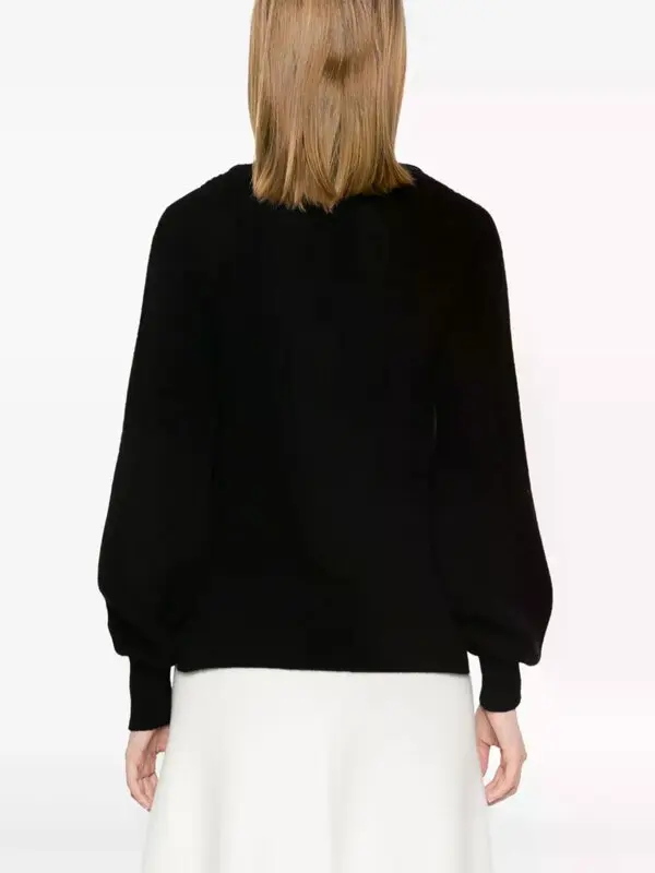 Loulou De Saison Cashmere Ribbed Knit U-neck Sweater - Black