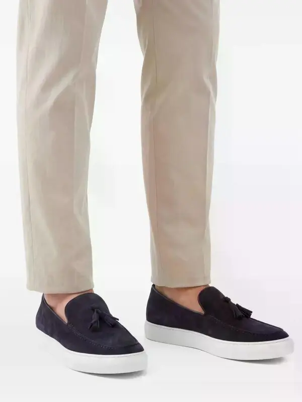 SCAROSSO Tassel Detail Suede Loafers