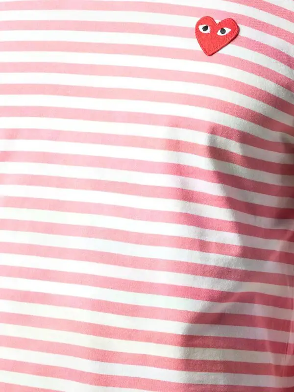 Play Comme Des Garcon Striped Logo T-shirt