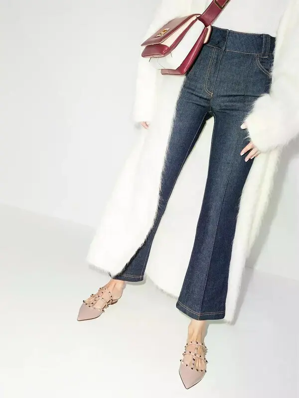 Valentino Garavani Rockstud Patent Leather Mules - Neutrals
