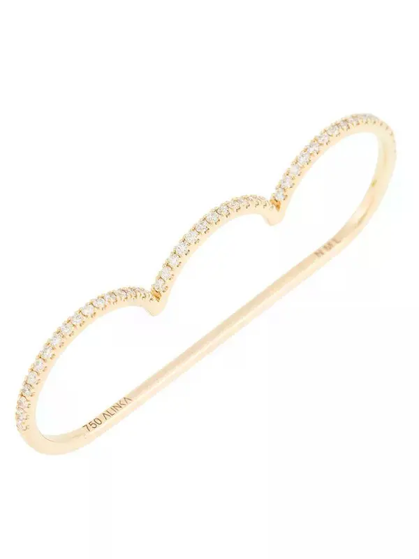 ALINKA 18kt Yellow And Diamond Double Finger Ring