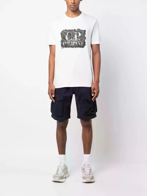 C.P. COMPANY Cotton Cargo Shorts With Lens Detail