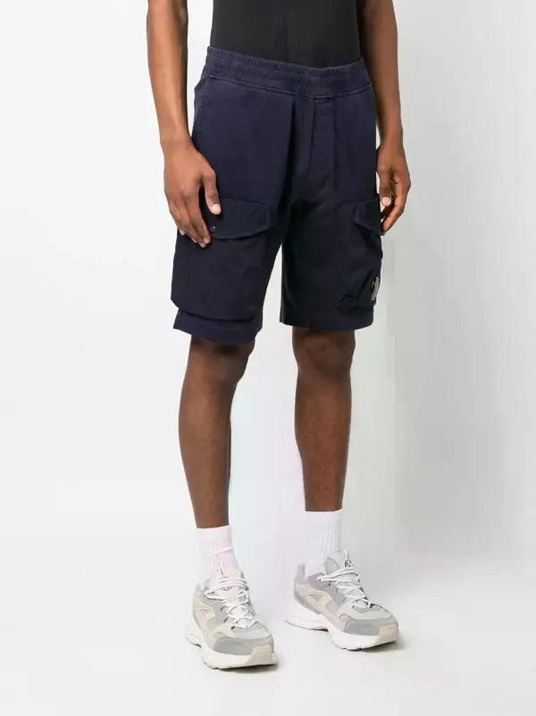 C.P. COMPANY Cotton Cargo Shorts With Lens Detail
