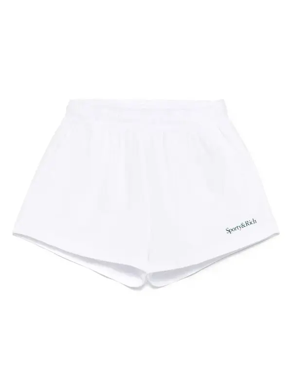 SPORTY & RICH Logo Detail Shorts - White