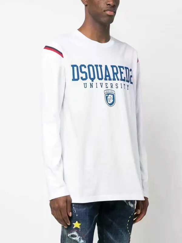 Dsquared2 University-print Long-sleeve T-shirt - White