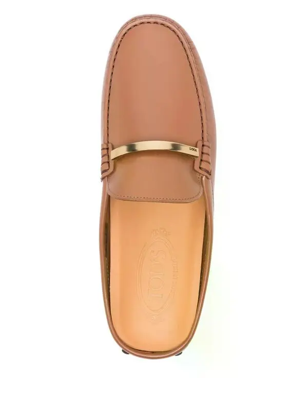 TOD'S Leather Slippers - Brown