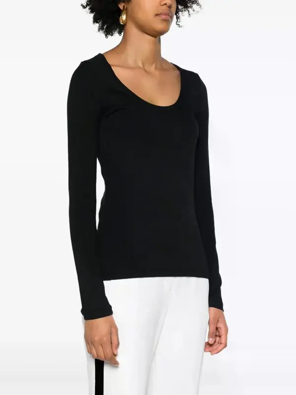 TOTEME Ribbed Long-sleeve Top - Black