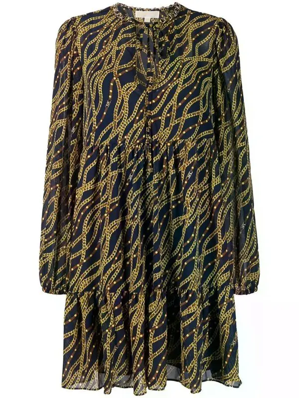 Michael Kors Chain-link Print Dress - Blue