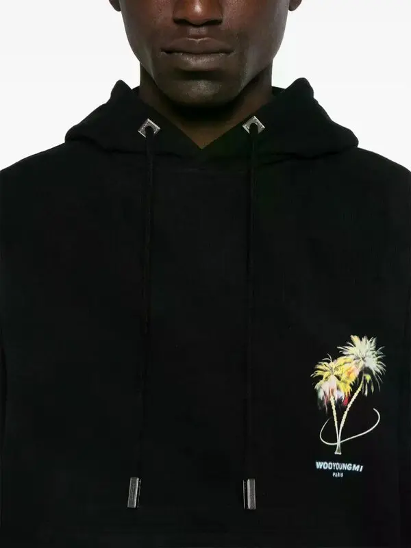 WOOYOUNGMI Palm Tree Graphic Hoodie