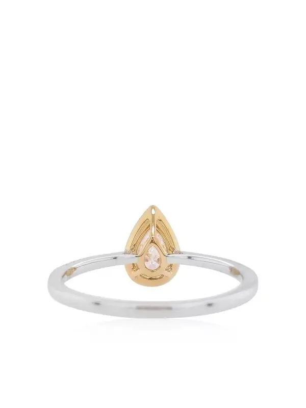HYT JEWELRY 18kt White Gold Pear Cut Diamond Ring - Silver