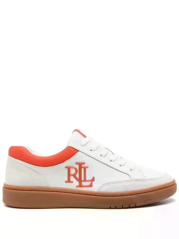 Ralph Lauren Embossed-logo Lace-up Sneakers