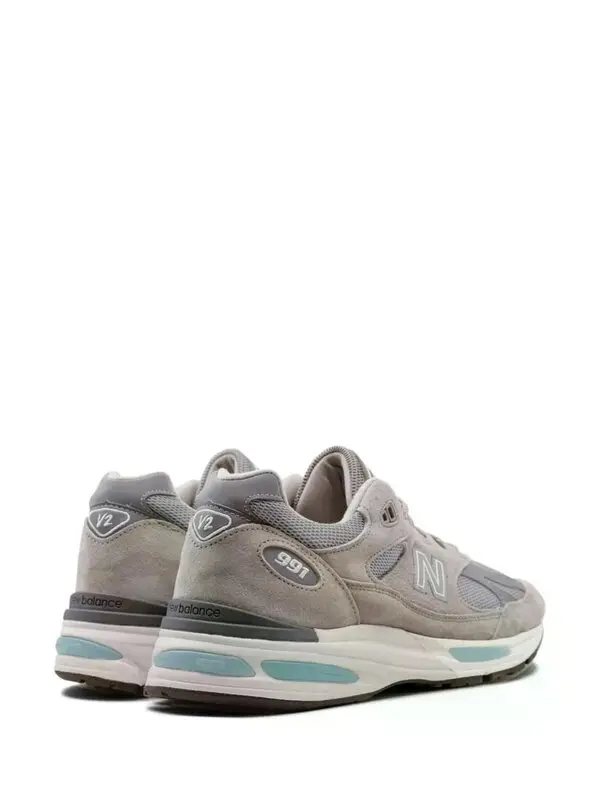 NEW BALANCE 991v2 Paneled Suede And Mesh Sneakers - Grey