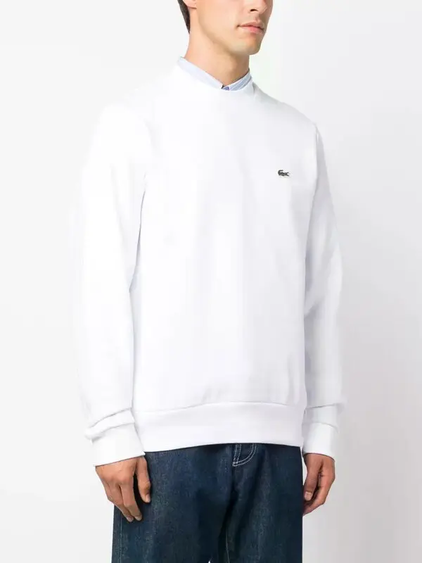 Lacoste Embroidered Logo Sweatshirt - White